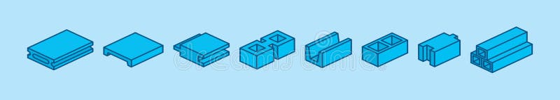 Set of Gutter Cartoon Icon Design Template with Various Models. Vector ...