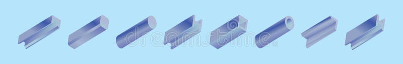 Set of Gutter Cartoon Icon Design Template with Various Models. Vector ...