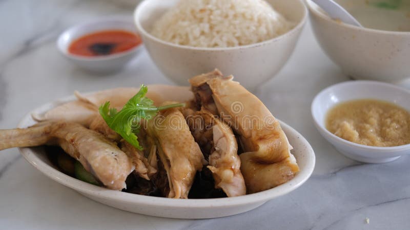 A Set of Hainanese Chicken Rice Stock Photo - Image of culture, ayam ...