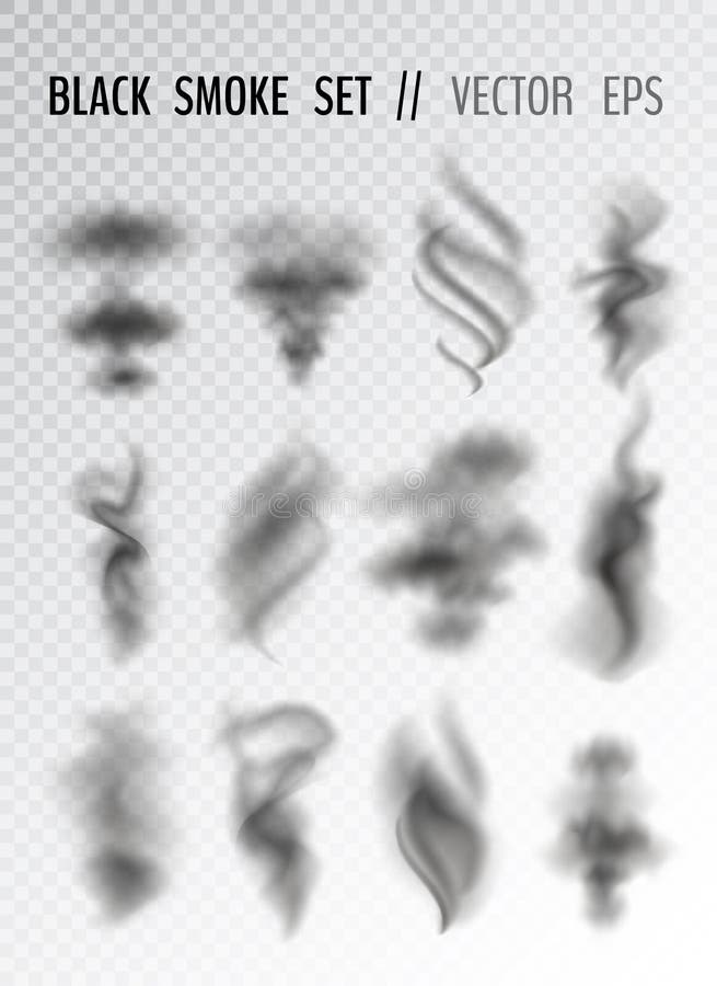 Black smoke elements stock vector. Illustration of circle - 157349618