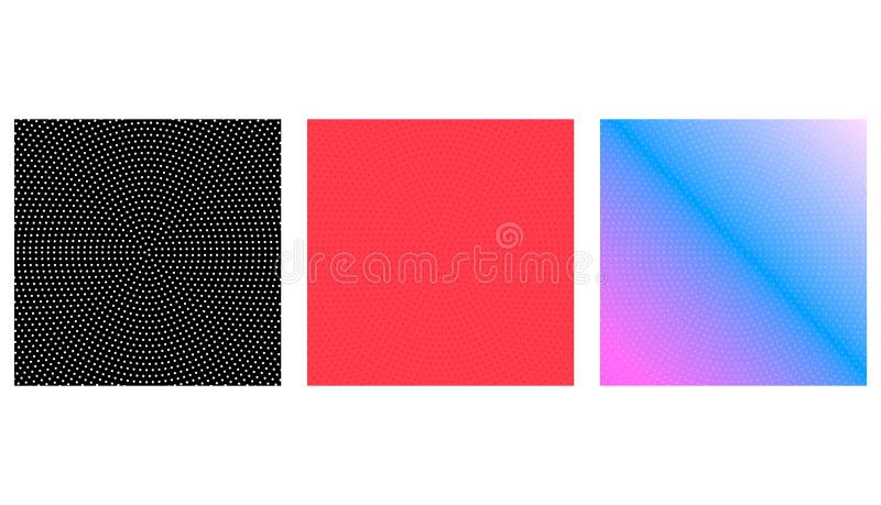 Set of Halftone Circle Texture Background, Grid Abstract Vector ...