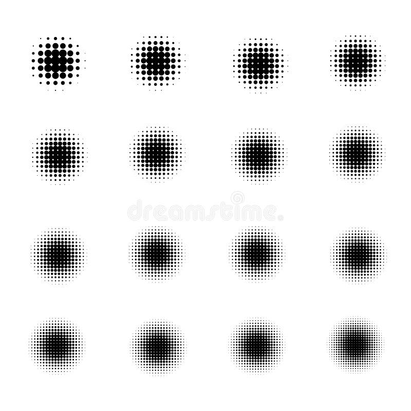 Halftone Pattern Background, Round Spot Shapes, Vintage or Retro ...