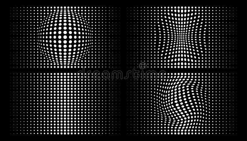 Set of Halftone Convex Distorted Gradient Circle Dots Backgrounds ... Set of Halftone Convex Distorted Gradient Circle Dots Backgrounds ...