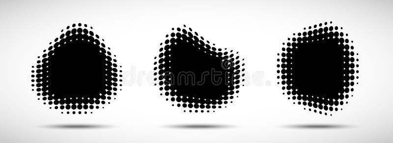 Set of Halftone Dots Curved Gradient Background. Curve Dotted Spots Using Halftone Circle Dot ...