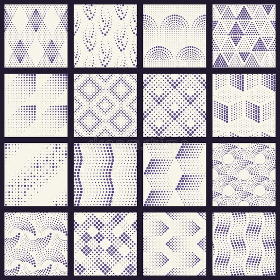 Set of Halftone Dotted Patterns Stock Vector - Illustration of halftone ...