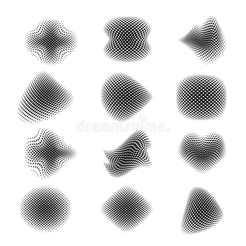 SET HALFTONE EFFECT VECTOR ILLUSTRATION Stock Vector - Illustration of collection, vector: 281841895