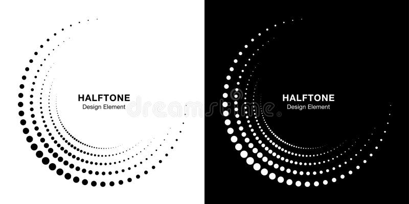 Set of Halftone Incomplete Circle Frame Dots Logo Background. Half ...