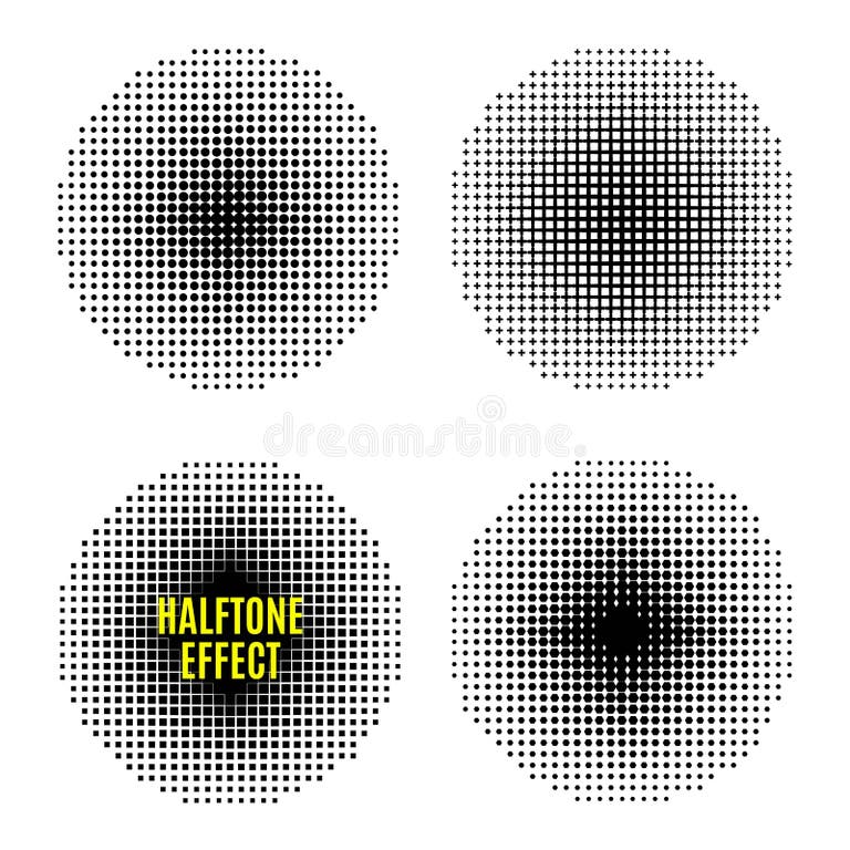 Set Halftone Isolation Element Design. Stock Illustration ...