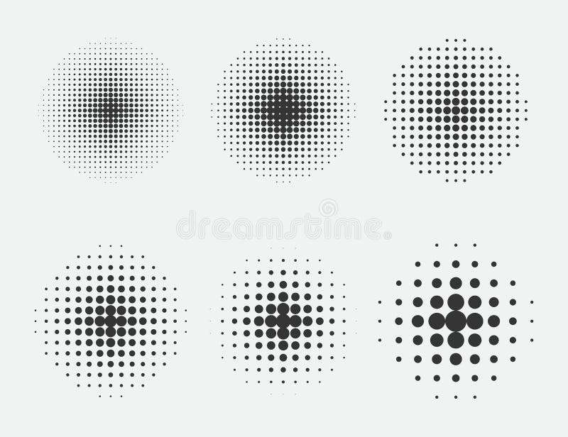 Set of Halftone Pattern for Comics. Design Element Stock Vector ...