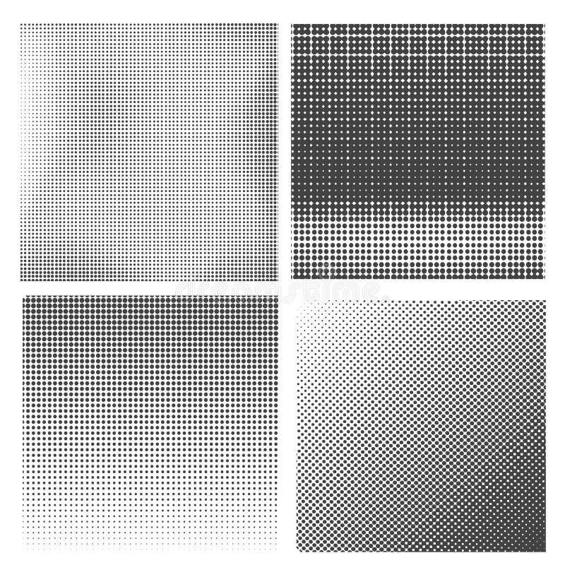 Set of Halftone Patterns. Dirty Damaged Spotted Circles Pattern. Comic ...