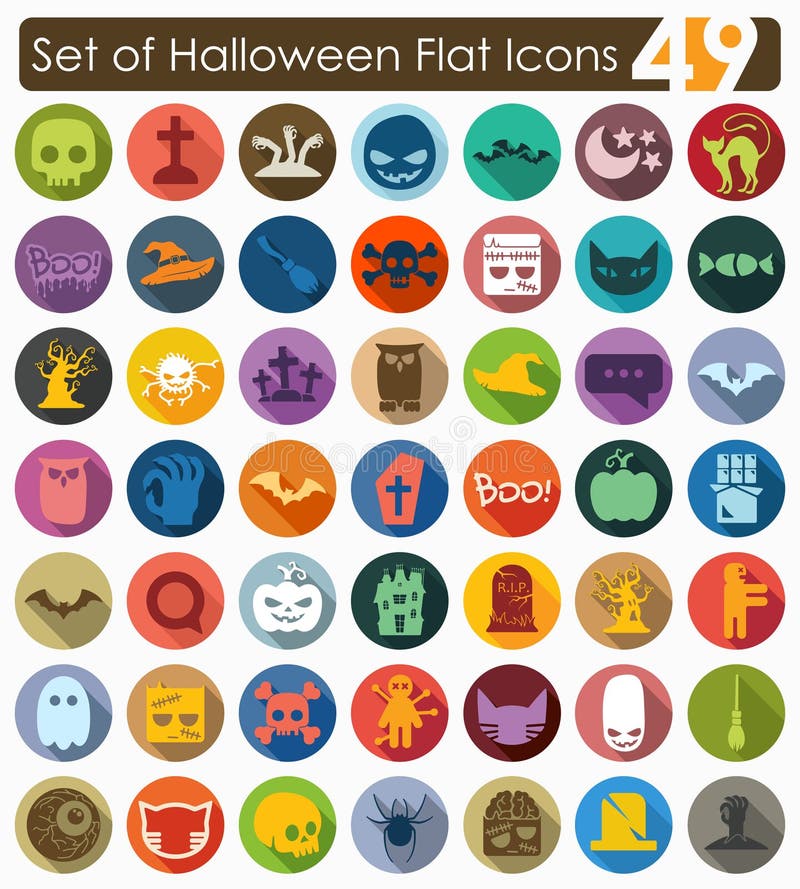 Set of Halloween icons stock vector. Illustration of happy - 57144728