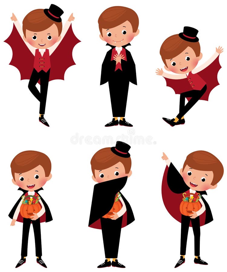 Set of Halloween Vampire in Various Poses Stock Vector - Illustration ...