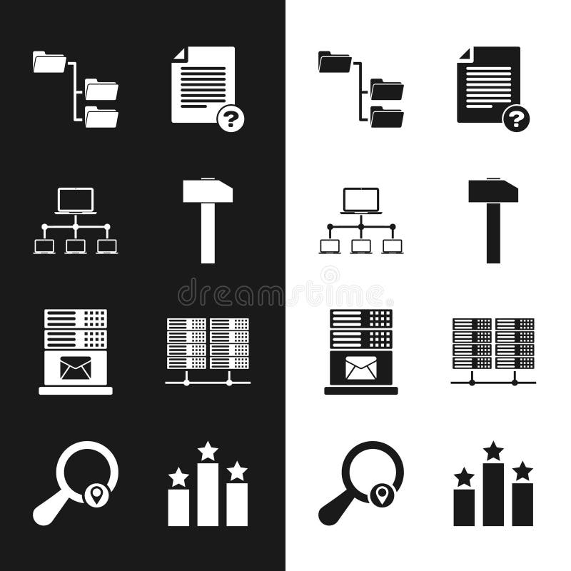 Set Hammer, Computer Network, Folder Tree, Unknown Document, Mail ... Set Hammer, Computer Network, Folder Tree, Unknown Document, Mail ...