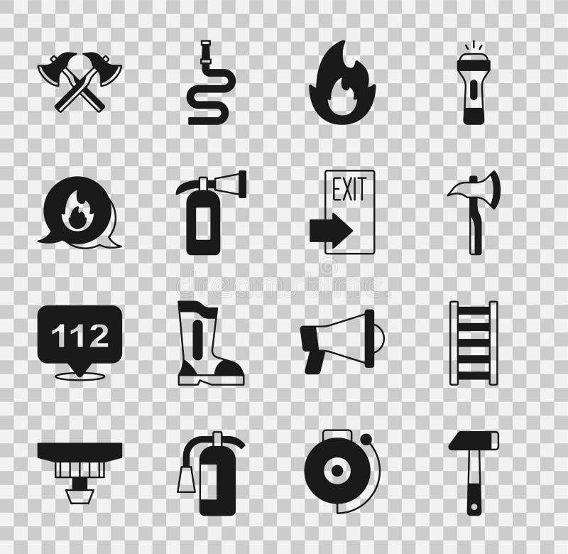 Set Hammer, Fire Escape, Firefighter Axe, Flame, Extinguisher ...