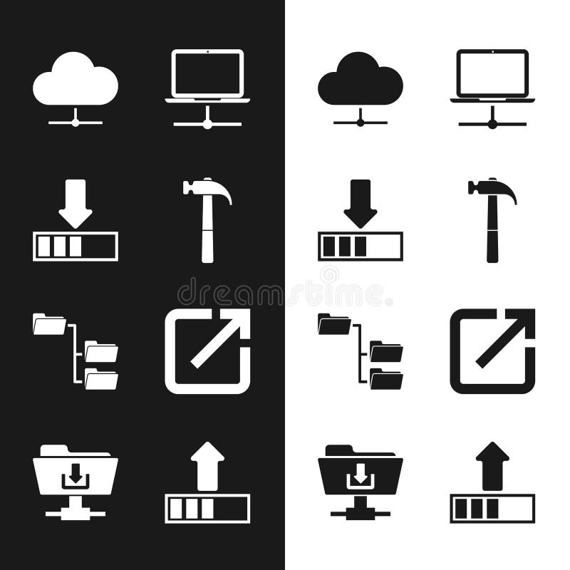 Set Hammer, Loading, Network Cloud Connection, Computer Network, Folder ... Set Hammer, Loading, Network Cloud Connection, Computer Network, Folder ...