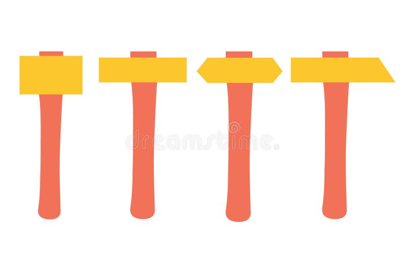 Set of Hammers on an Isolated Background. Construction or Renovation ...