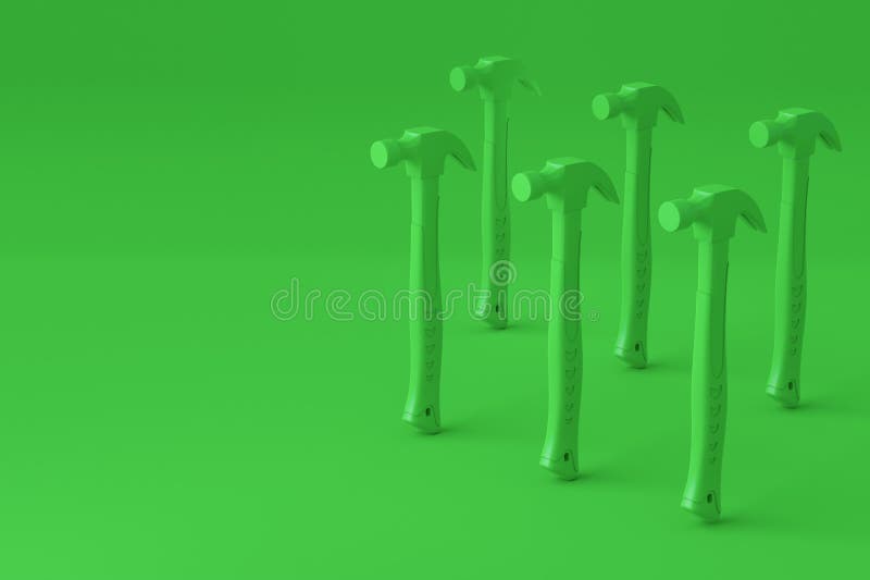 Set of Hammers with a Rubberized Handle on Monochrome Background Stock ...