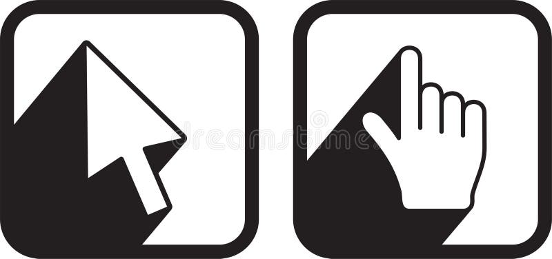 Set of Hand and Arrow Cursors. Vector Stock Vector - Illustration of ...