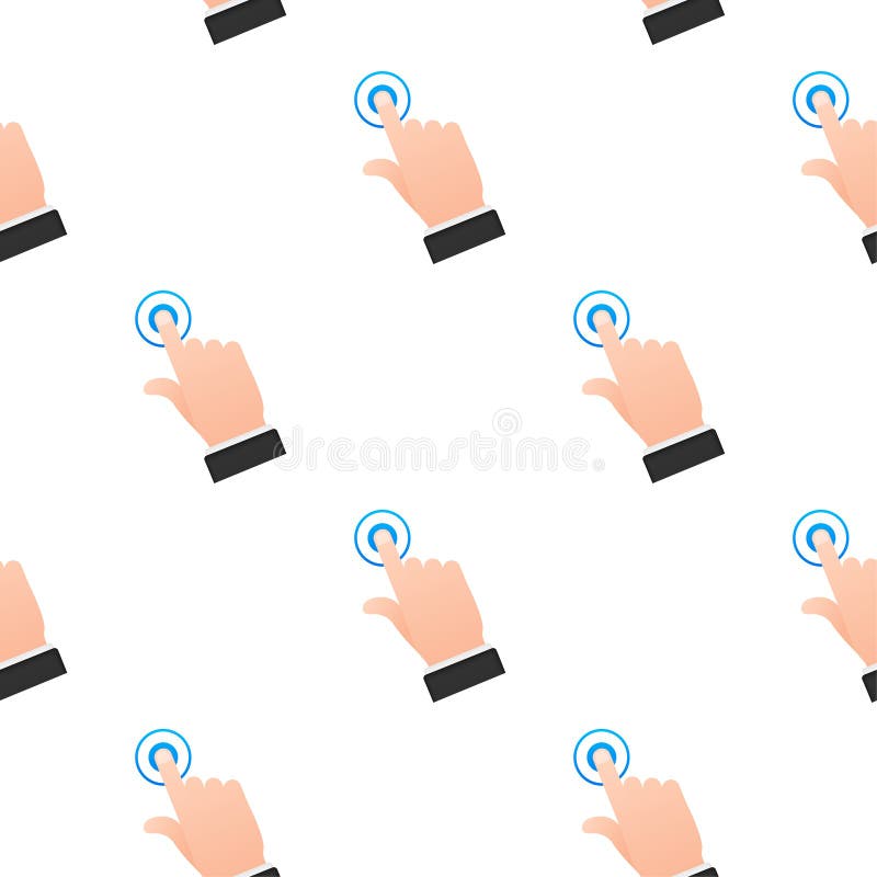Hand Cursor Icon Click. Glitch Style. Vector Stock Illustration. Stock ...