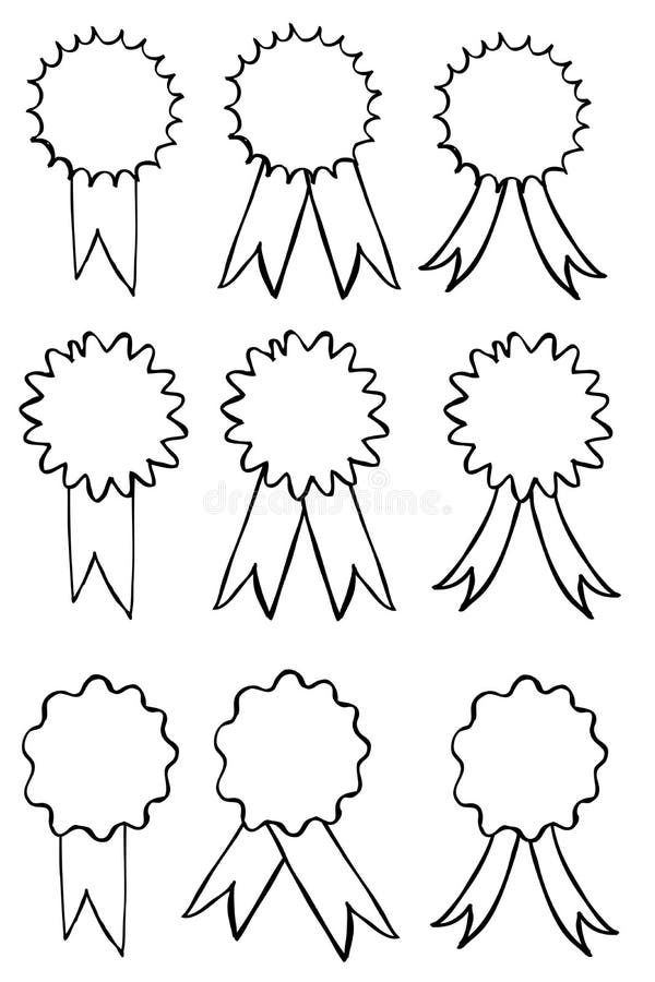 Set of Hand Draw Sketch Badges Stock Vector - Illustration of doodle ...