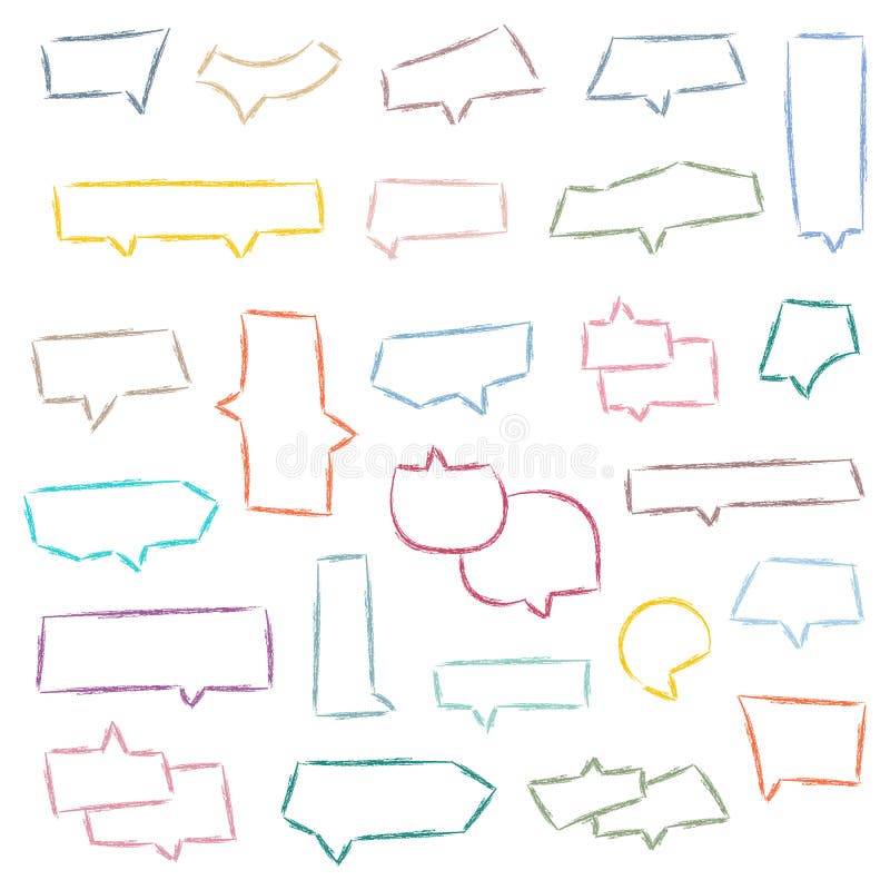 Set of Hand Drawing Doodle Clouds and Shapes Isolated with Pastel ...