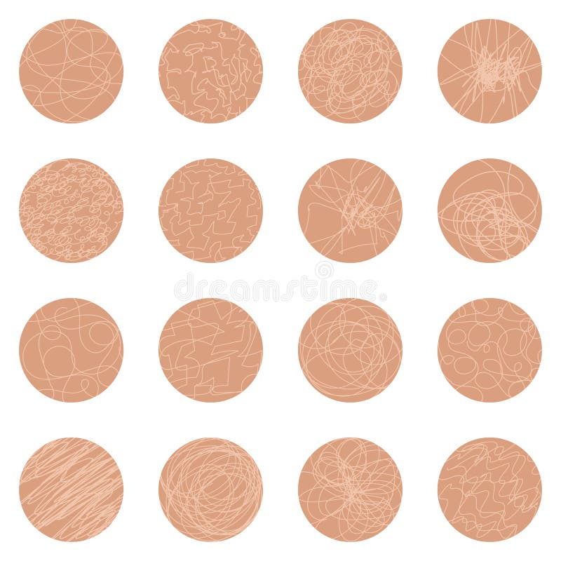 Set of Hand Drawing Random Chaotic Lines. Insane Tangled Scribble Clew ...