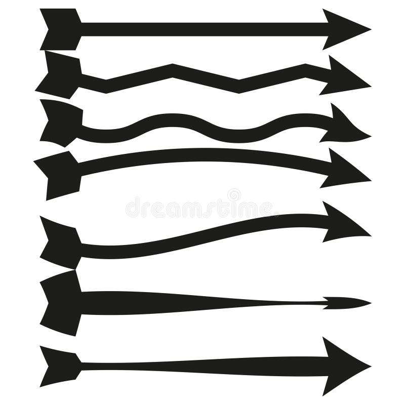 Set of Hand Drawn Arrows. Collection of Various Arrow Designs with ...