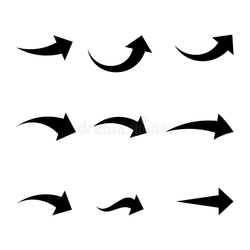 Set of Hand Drawn Arrows Mark Icon Set Stock Vector - Illustration of ...