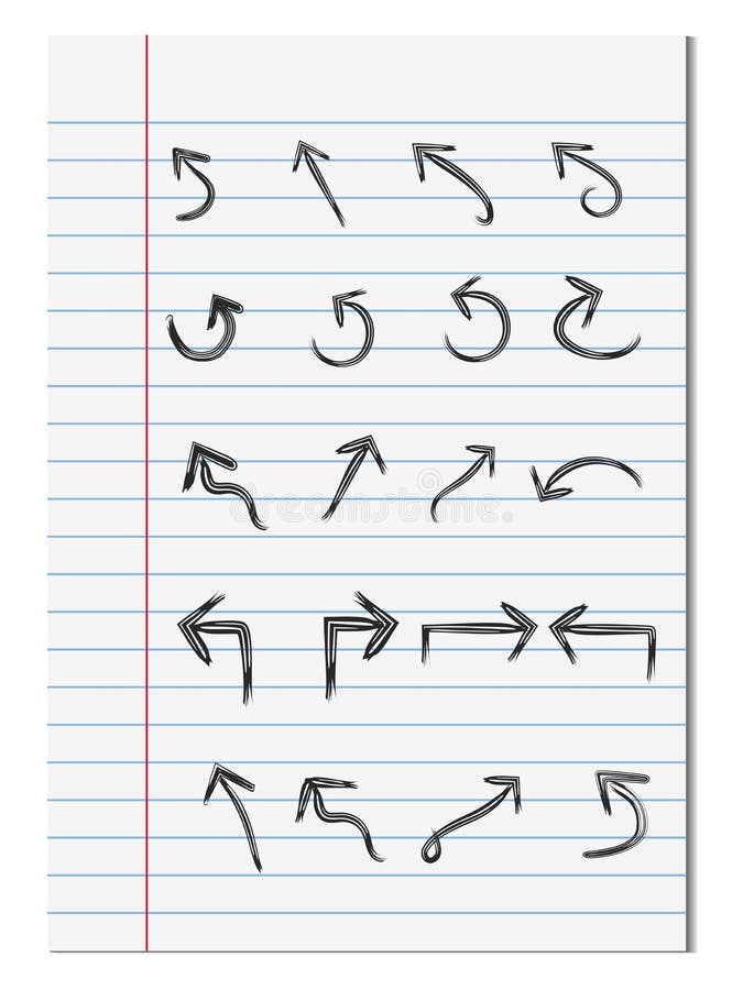 Arrows Hand Drawn Notebook Stock Illustrations – 406 Arrows Hand Drawn ...