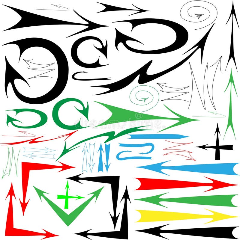 A Set of Hand-drawn Arrows. a Sketch of the Arrow Design for a Business ...