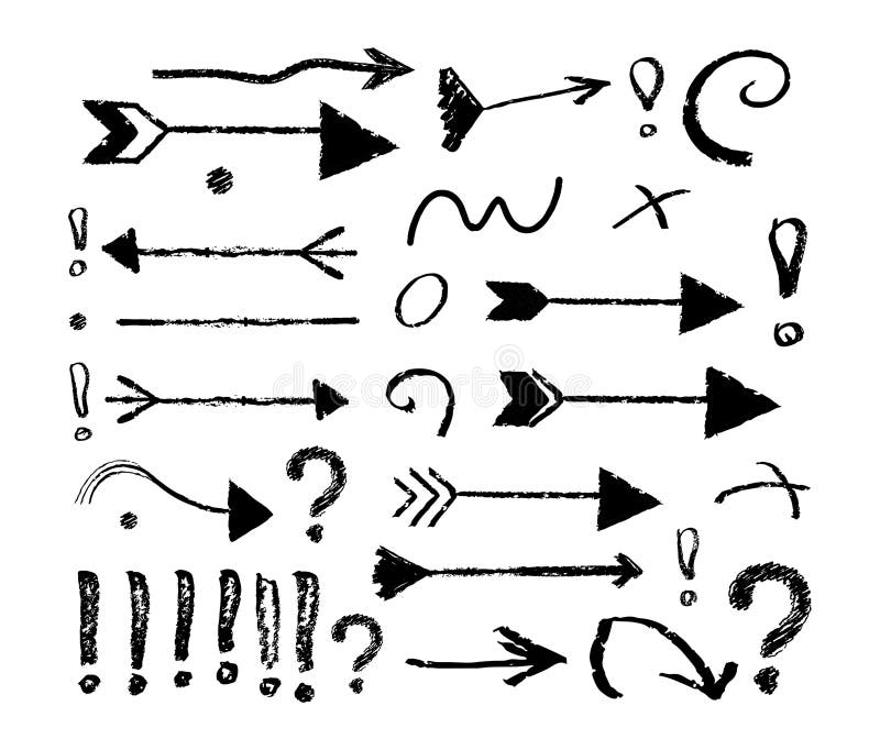 Arrows Question Mark Set Drawing Stock Illustrations – 367 Arrows ...