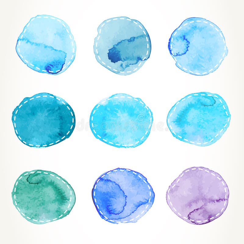 Dashed watercolor circles stock vector. Illustration of purple - 124732808