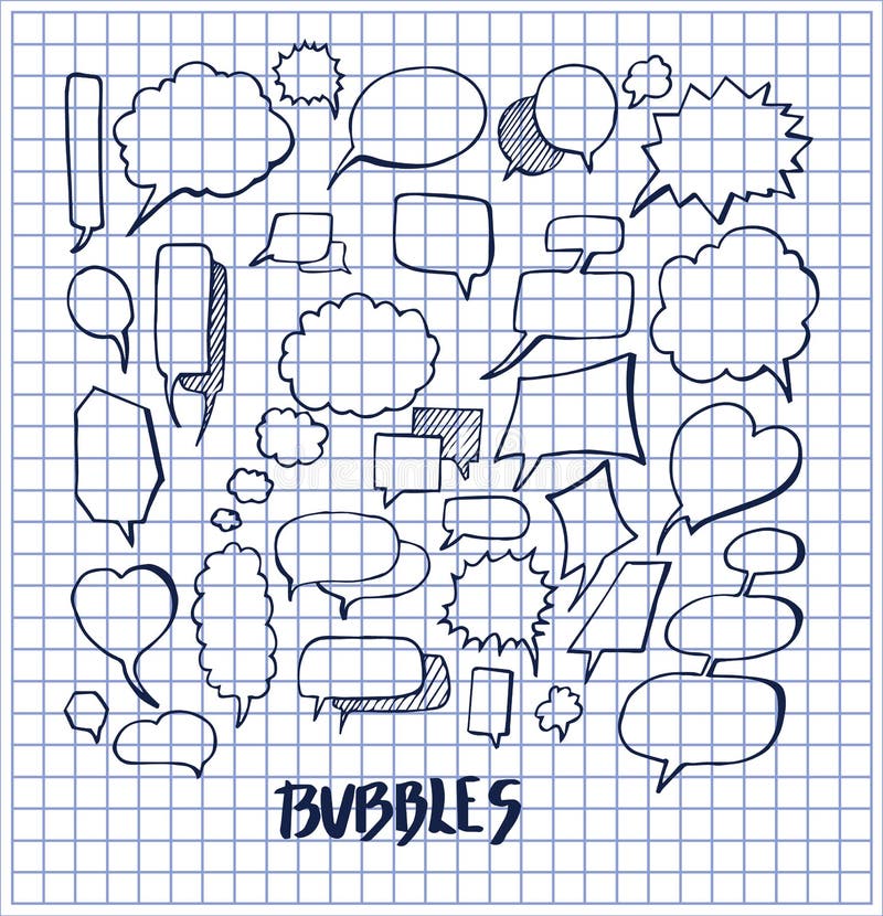 Set of Hand Drawn Bubbles Vector Illustration Stock Vector ...