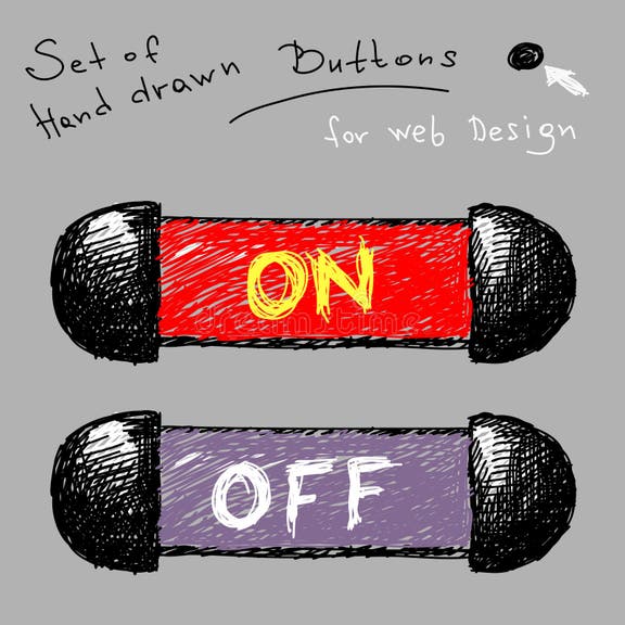 Hand drawn buttons stock vector. Illustration of button - 29730433