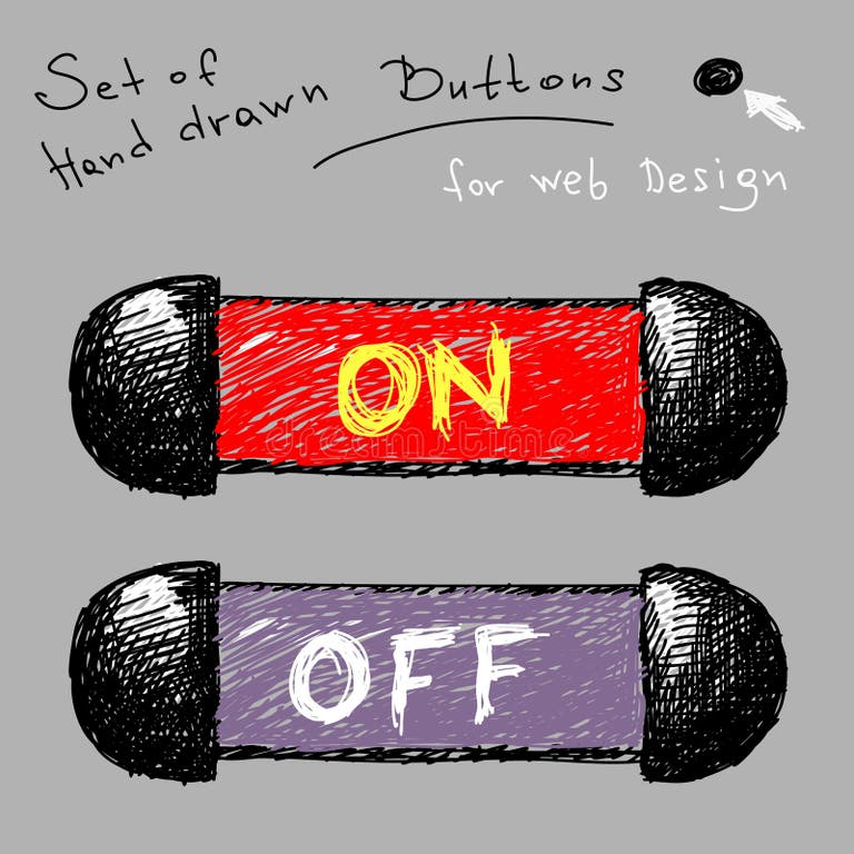 Hand drawn buttons stock vector. Illustration of button - 29730433