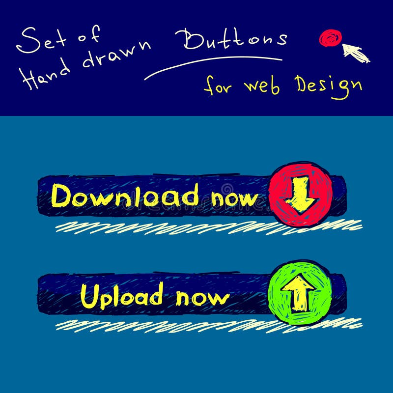 Hand drawn buttons stock vector. Illustration of graphic - 29730507