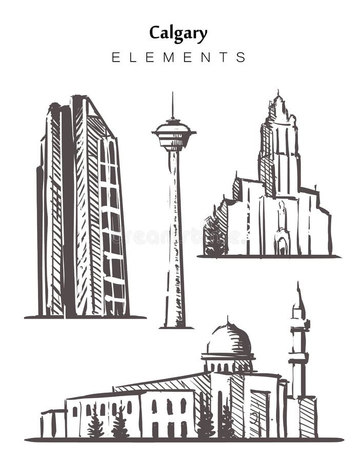 Calgary Sketch Skyline. Canada, Calgary Hand Drawn Vector Illustration ...