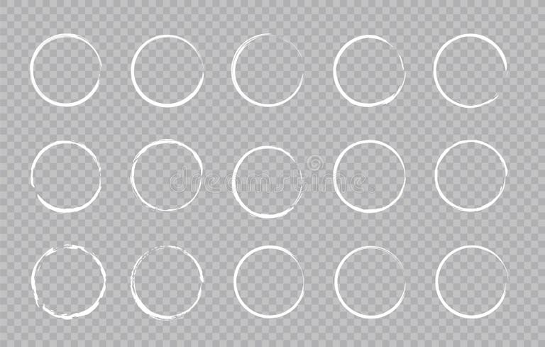 Set of Hand Drawn Circle. Drawning Circle. Scribble Doodle. Brush ...