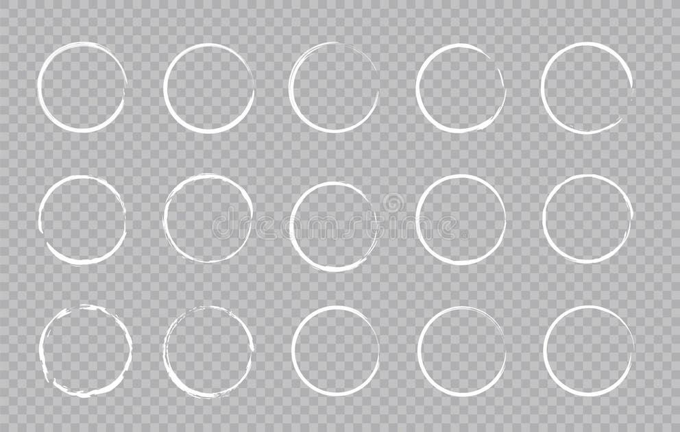 Set of Hand Drawn Circle. Drawning Circle. Scribble Doodle. Brush ...