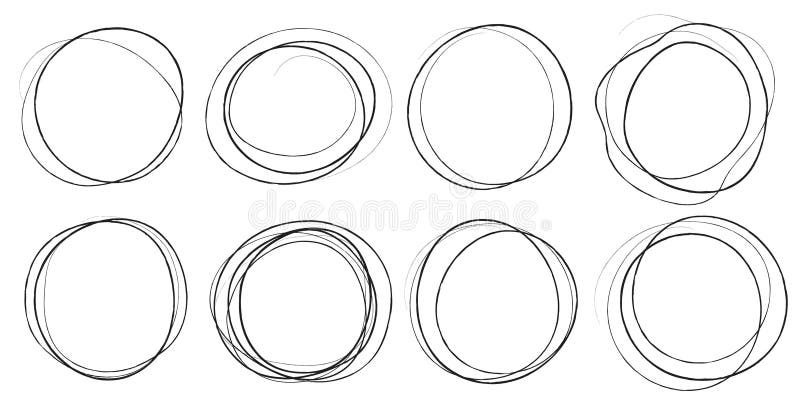Set of Hand Drawn Circle Frames. Round Shape Borders Stock Vector ...