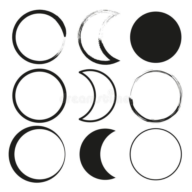 Set Hand Drawn Circle. Scribble Doodle Circle. Drawning Circle. Brush Circle. Vector ...