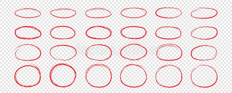 A Set of Hand-drawn Circles. Circle Scribbles for Passing a Note ...
