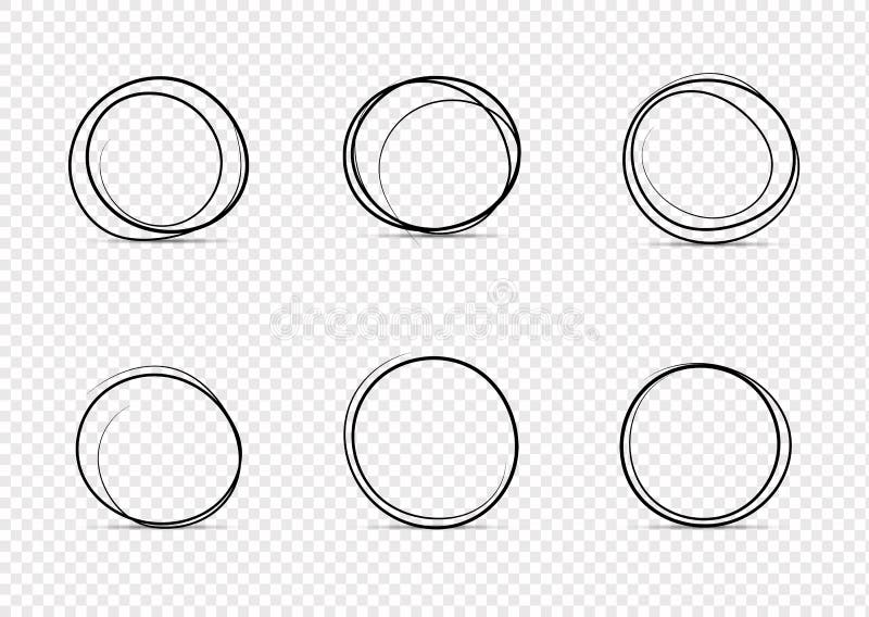 Set of Hand Drawn Circles, stock vector. Illustration of highlight ...