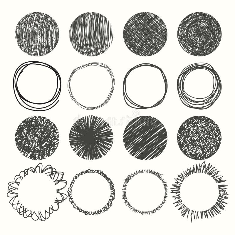 Set of Hand Drawn Circles. Vector Design Elements Stock Vector ...