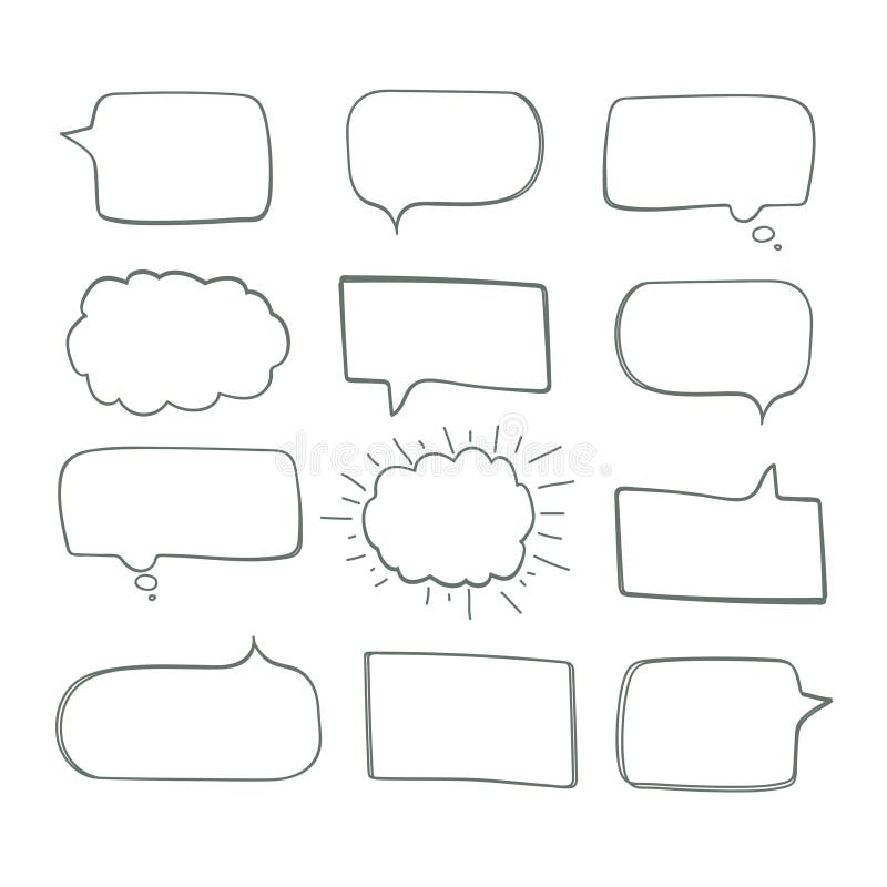 Set of Hand Drawn Comics Style Speech Bubbles Stock Vector ...