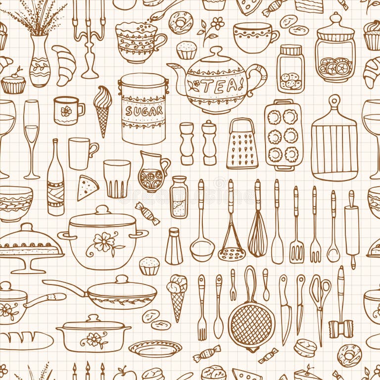 Cookware Pattern Stock Illustrations – 2,190 Cookware Pattern Stock ...
