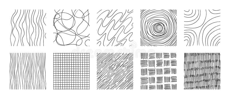 Set of Hand Drawn Crosshatch Textures Stock Image - Image of vertical ...