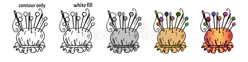 Set of Hand Drawn Cute Needle Beds in Different Versions Stock Vector ...