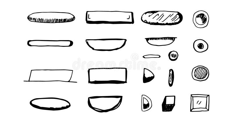 Set of Hand Drawn Doodle Buttons for Web Interface Buttons Stock Vector ...