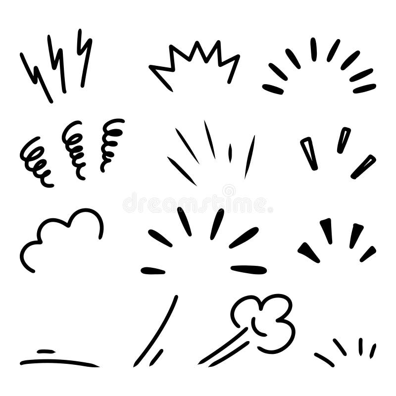 Set of Hand Drawn Doodle Elements for Concept Design Isolated on White ...